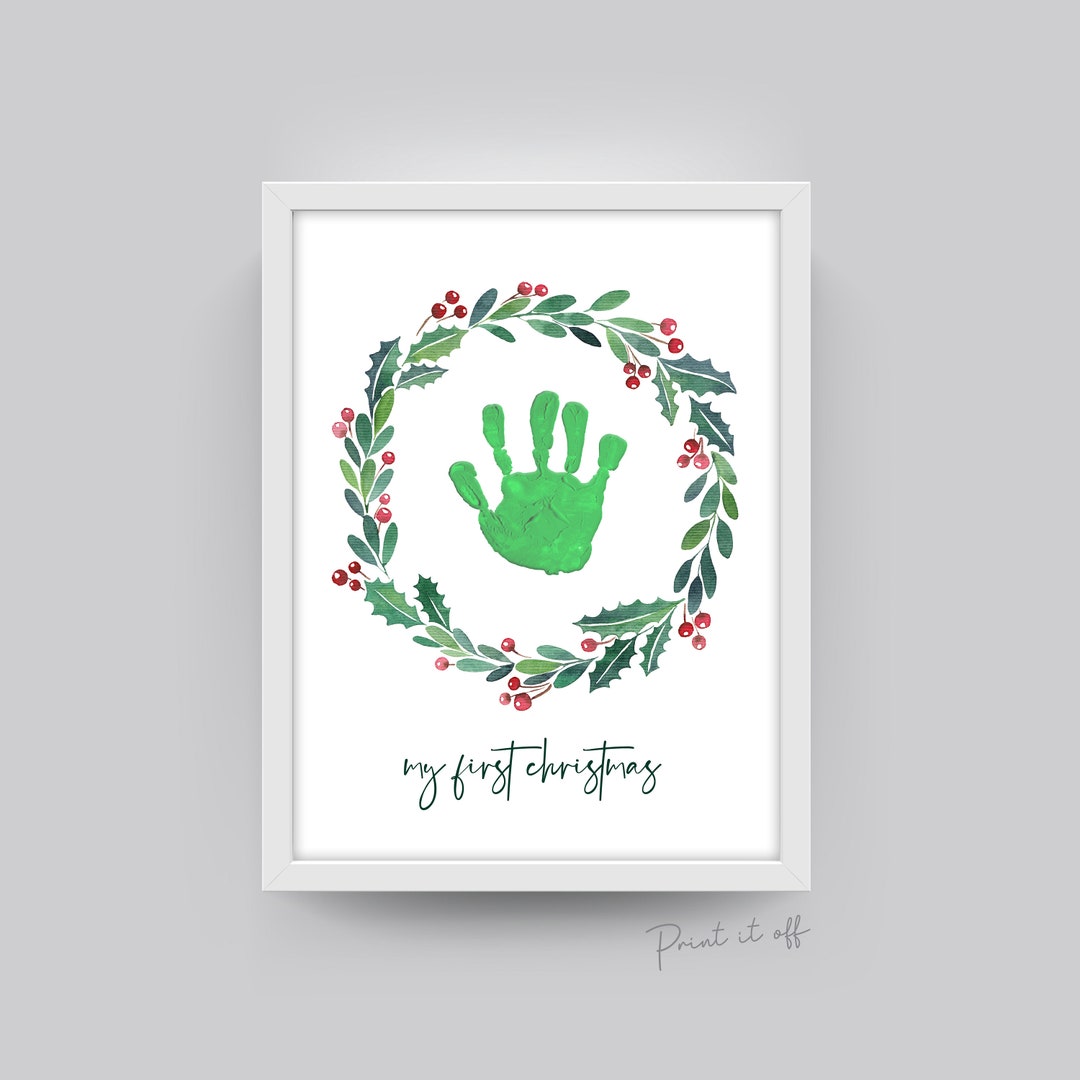 My First Christmas / Wreath / Handprints Footprints / 1st Christmas ...