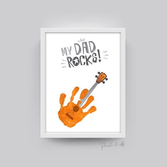 Handprint Art Craft / My Dad Rocks / Father's Day Birthday - Etsy