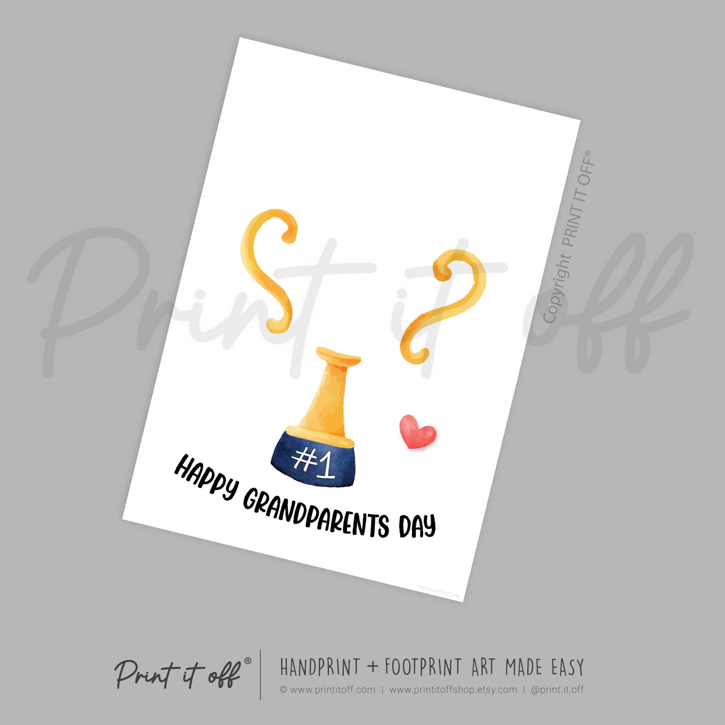 Trophy #1 Happy Grandparents Day Handprint Art Craft Award Cup / Kids ...