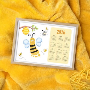 2026 Cute as Can Bee Calendar Year Yearly / Handprint Footprint Art ...