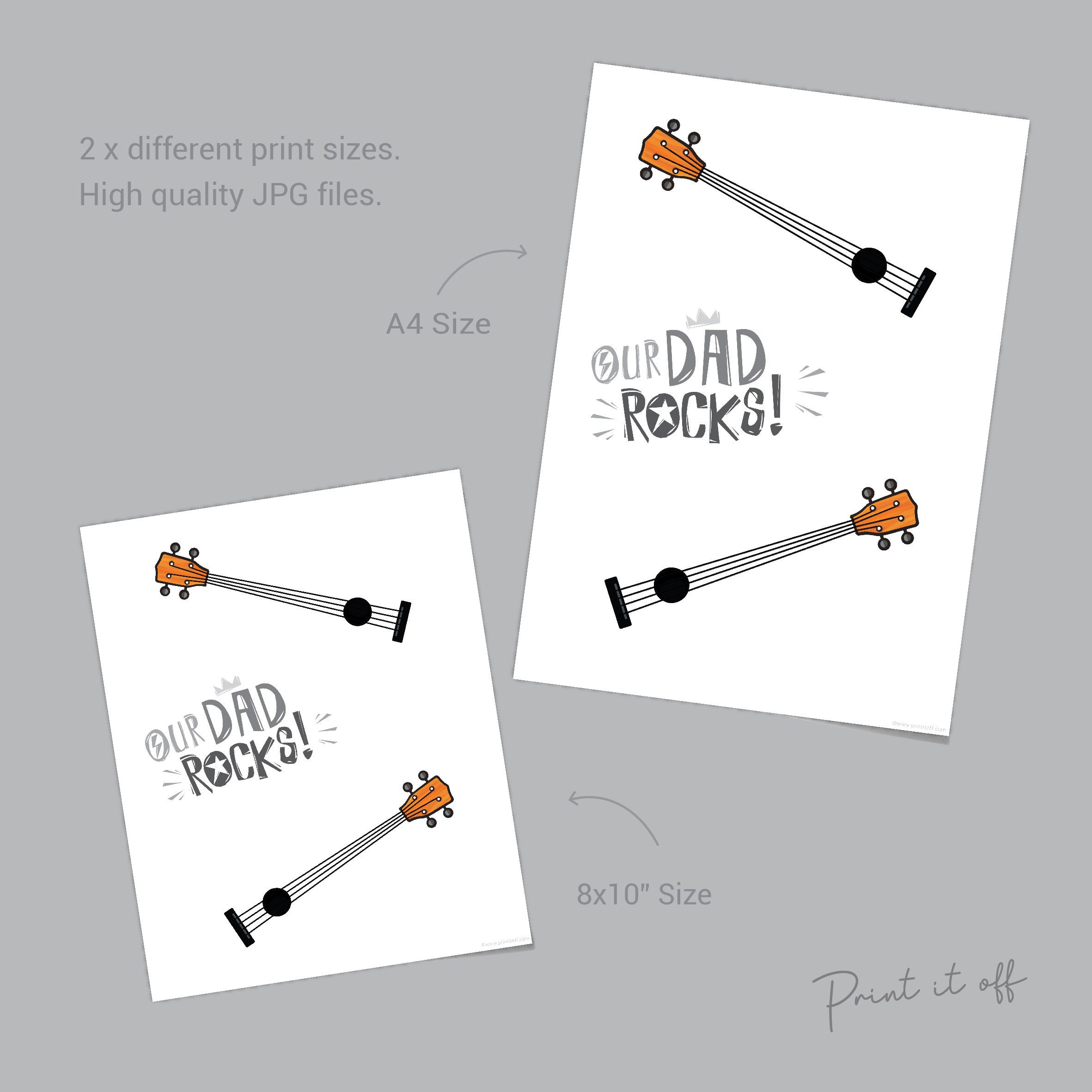 Handprint Art Craft / Our Dad Rocks Guitar / Father's Day - Etsy