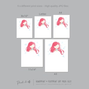 Mermaid Footprint Foot Art Craft / Little Mermaid Tail Girl / Kids Baby ...