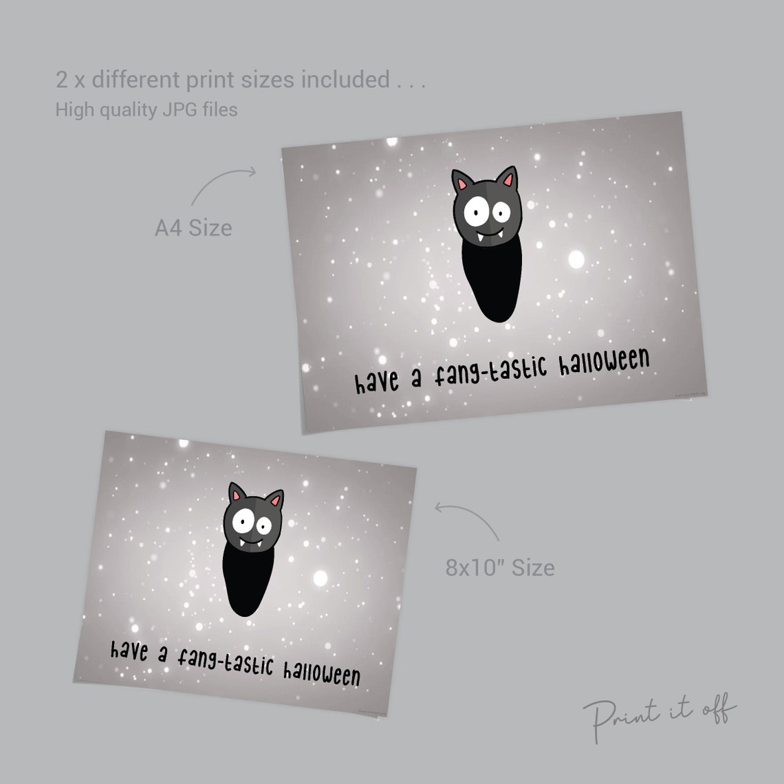 Have a Fang-tastic Halloween / Handprint Art / Bat Happy | Etsy