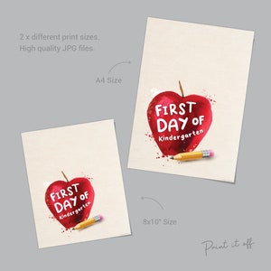 Kindergarten Handprint Hand Art / Apple / First Day Starting School ...