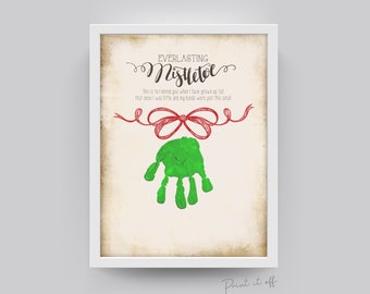 Mistletoe Handprint Poem Art: Christmas Keepsake (digital Download ...
