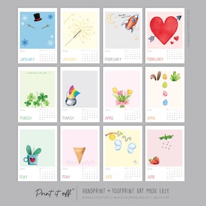 2026 Handprint Footprint Calendar Art Craft / DIY Gift Child Baby Kids ...