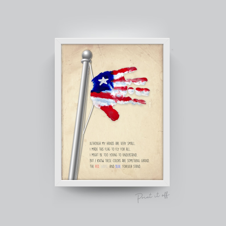 Flag Poem / Handprint Art / 4th of July Independence Day / USA - Etsy