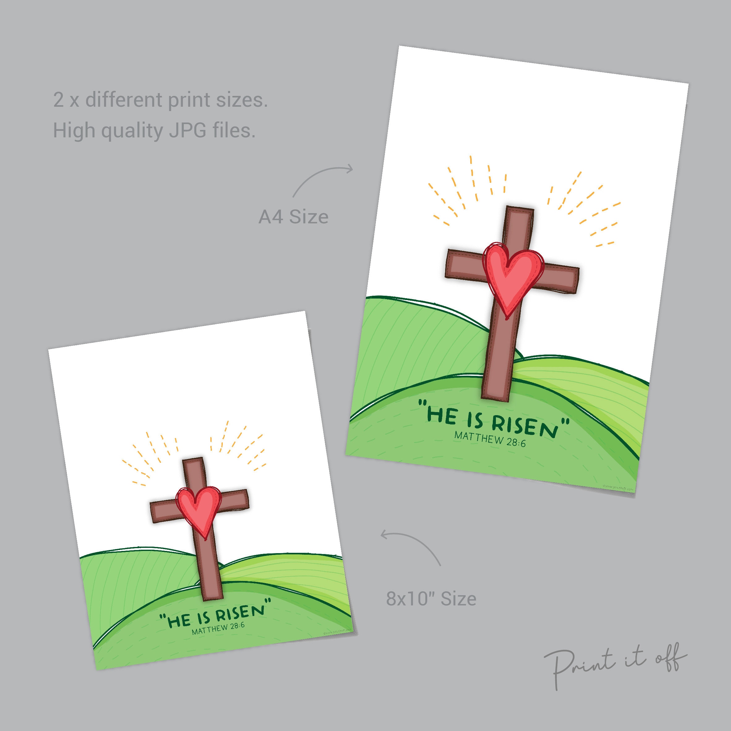 He Has Risen Handprint Art Craft / Jesus Cross Easter Religon | Etsy