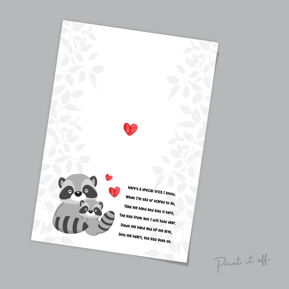 The Kissing Hand Book Racoon / First Day School Handprint Hand - Etsy