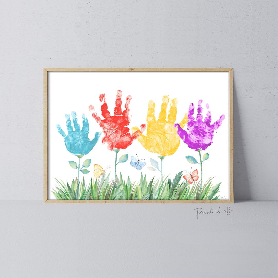 Flower Garden Handprint Craft Art / Mom Mum Nana Grandma Mother's Day ...