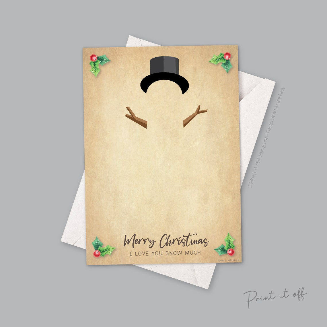 Snowman Footprint Greeting Card / Christmas Xmas Art Craft / Baby Kids ...