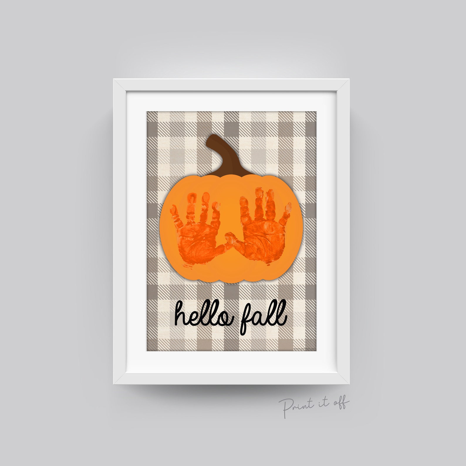 Hello Fall Pumpkin Handprint Footprint Art Craft / First Fall - Etsy