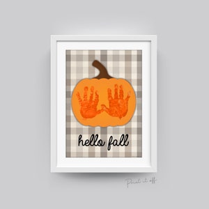 Hello Fall Pumpkin Handprint Footprint Art Craft / First Fall Autumn ...