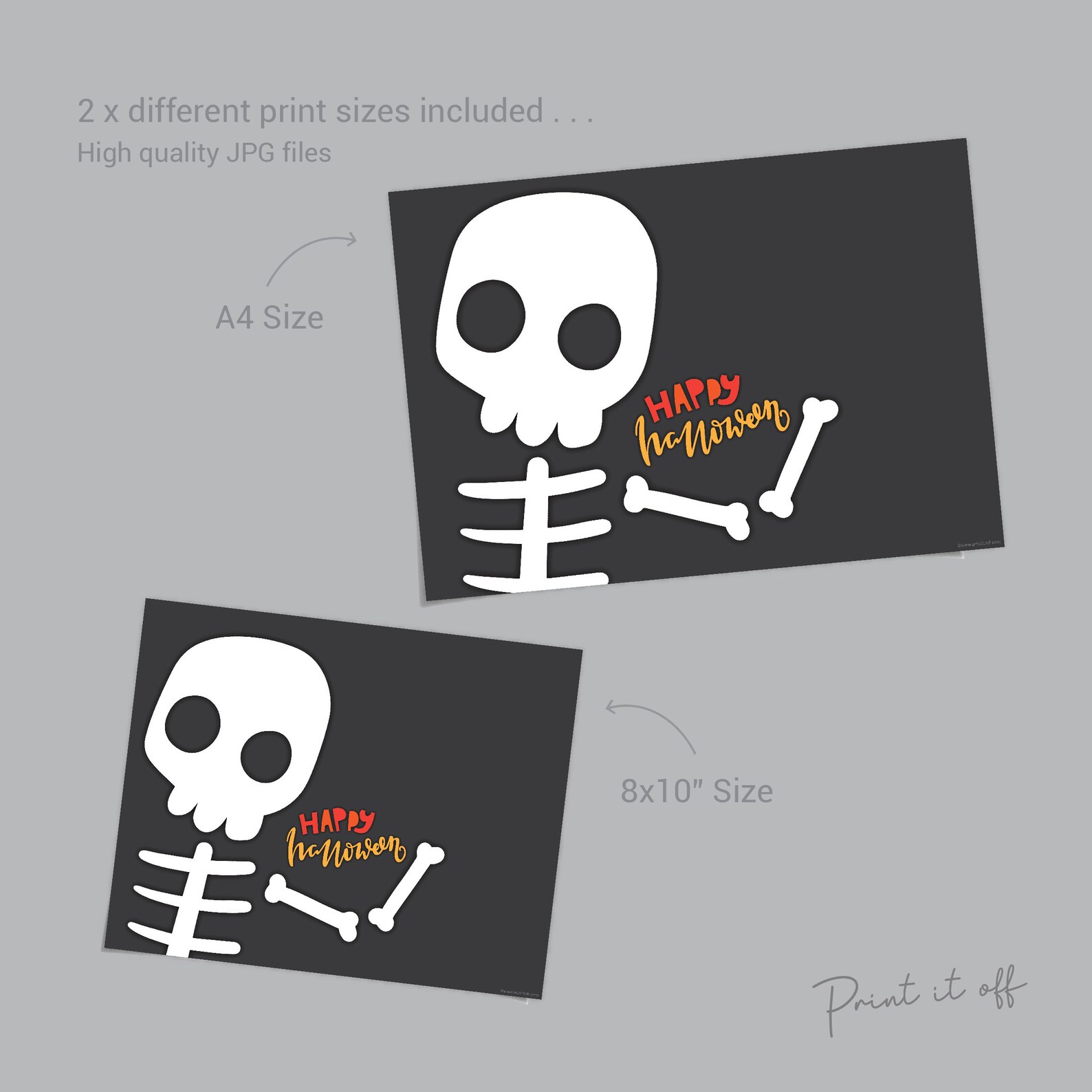Halloween Art Craft / Footprint Handprint Art / Skeleton / Happy ...