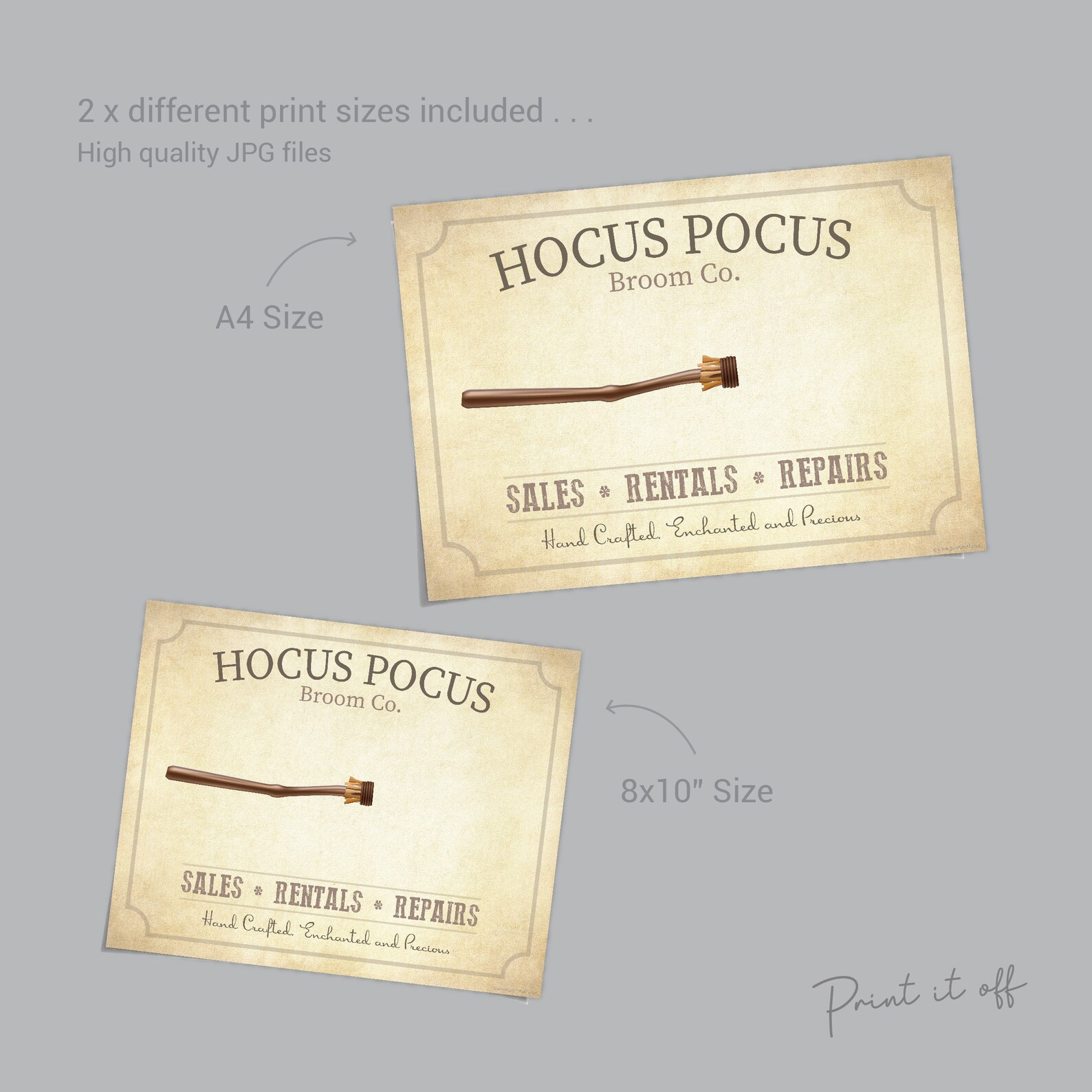 Hocus Pocus / Handprint Art Craft / Witch Broom Stick Halloween Sign ...