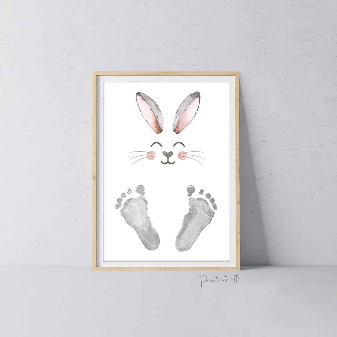 Bunny / Footprint Handprint Art / Baby Kids Toddler Easter / Feet Foot ...