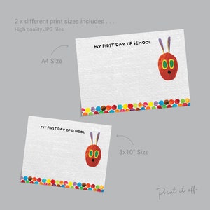 The Very Hungry Caterpillar / My 1st First Day School / Handprint ...