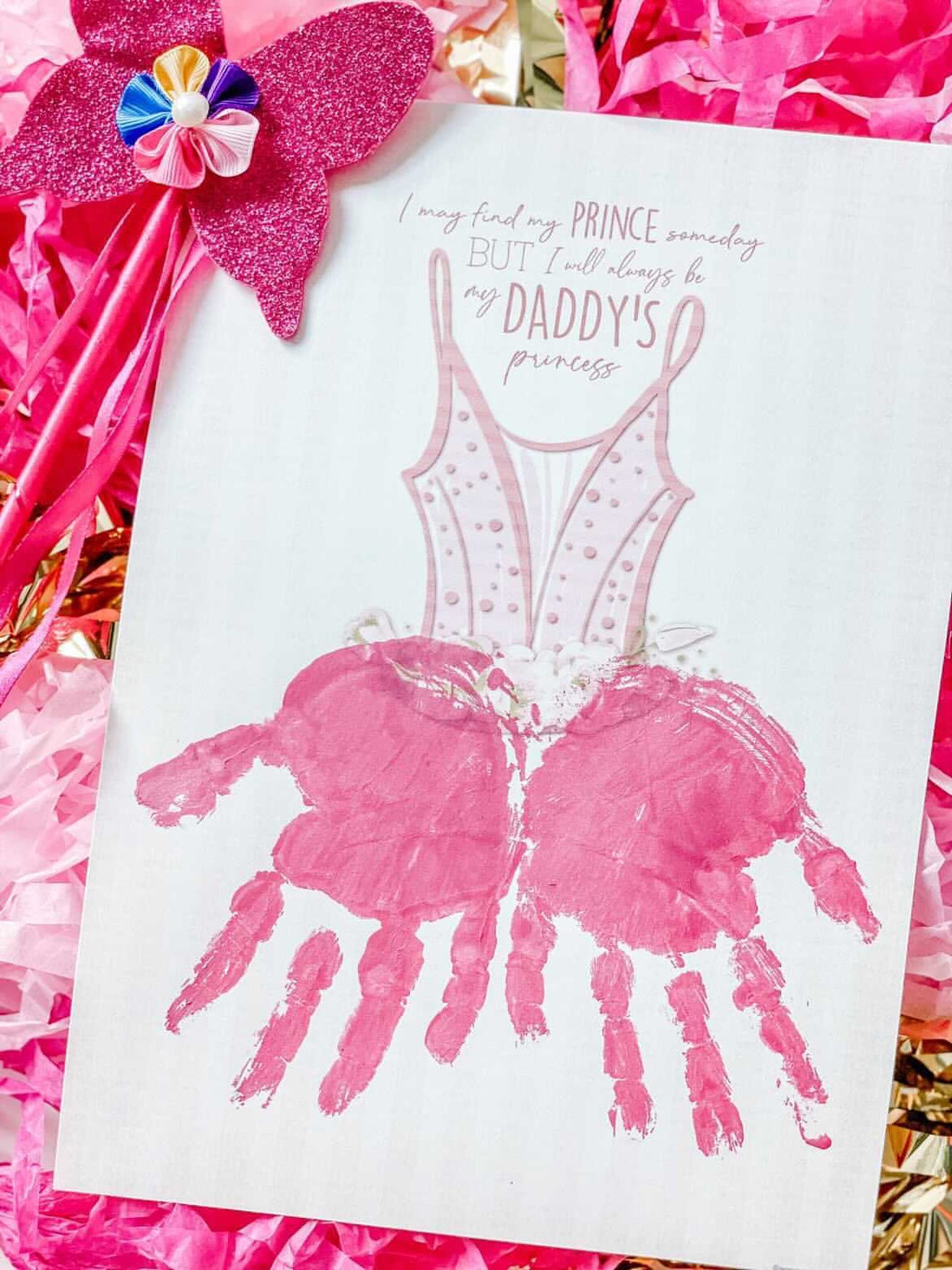 Daddy's Princess Dress / Hand Handprint Art / Father's | Etsy