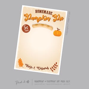 Pumpkin Pie / Footprint Foot Handprint Art Craft / Thanksgiving Fall ...