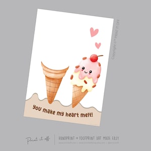 You Make My Heart Melt Ice-cream / Handprint Hand Art Craft Template ...