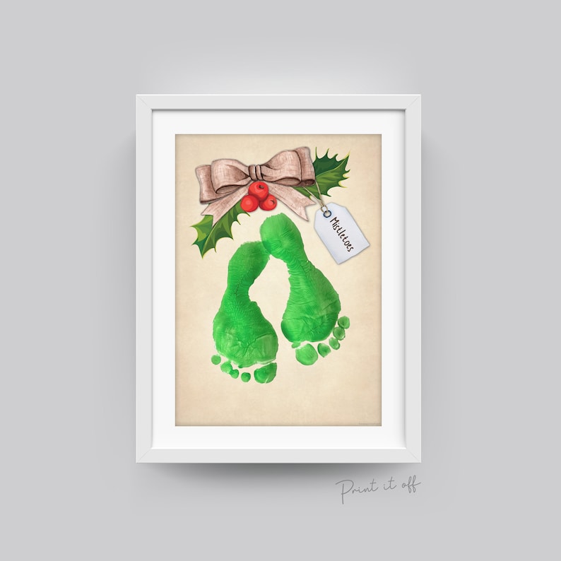 Mistletoes Mistle-toes Footprint Art Craft / Christmas Xmas / - Etsy