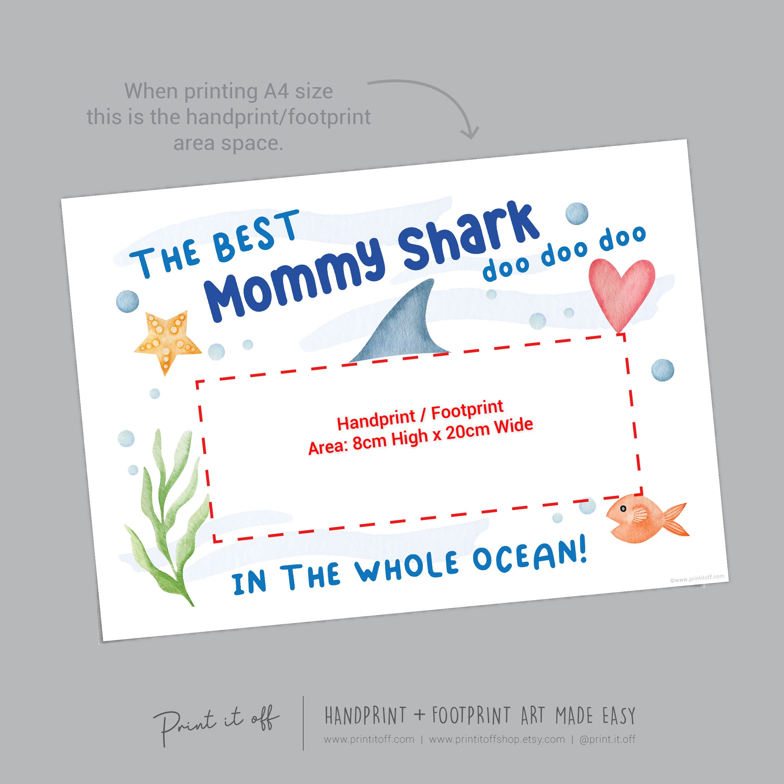 Best Mommy Shark / Footprint Handprint Art Craft Mom Mother's Day ...