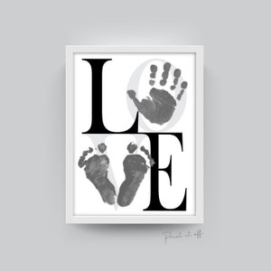 LOVE / Handprint Footprint Heart Love / Valentine's / Handprint DIY ...