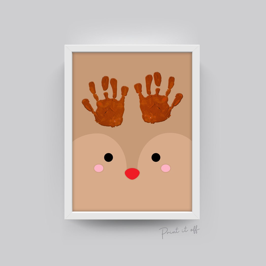 Cute Reindeer Handprint Art Craft / Christmas Xmas / Kids Baby Toddler ...