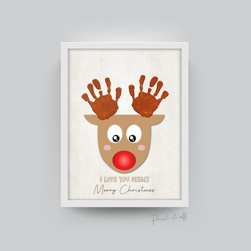 Printable Handprint Art I Love You Deerly Christmas Craft - Etsy