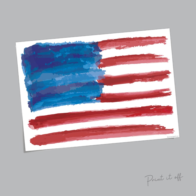 Flag 4th of July / Handprint Footprint Art / USA Independence Day ...