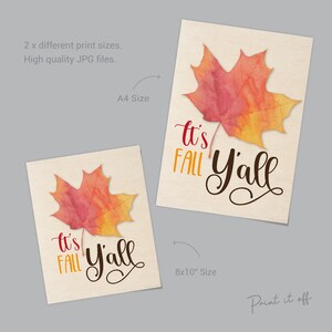 It's Fall Y'all Leaf Handprint Hand Art Craft / Autumn Decor Sign ...