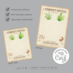 Carrot Patch EDITABLE / Footprint Foot Feet Art Craft / First Easter ...