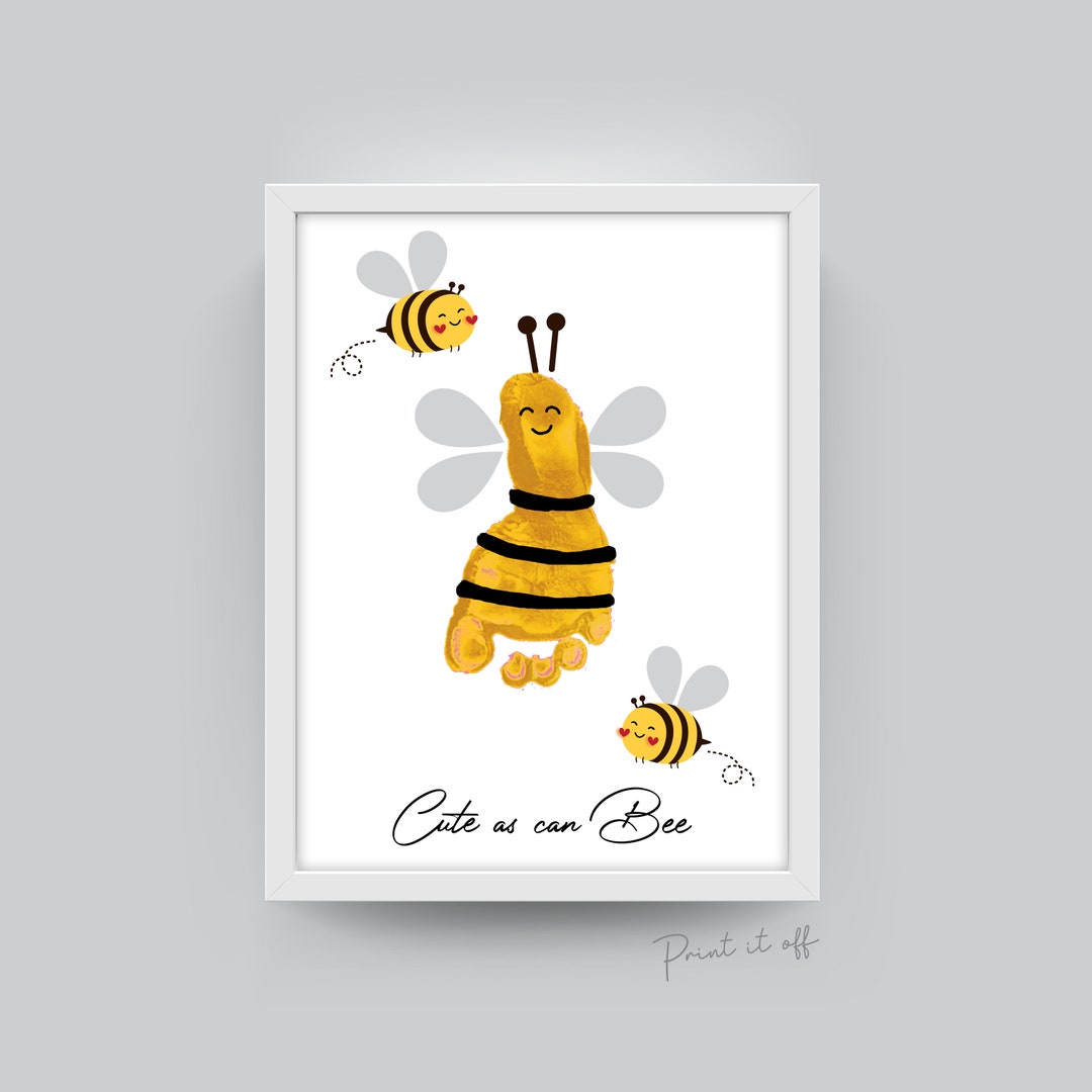 Cute as Can Bee / Handprint Footprint Art / Valentine's Day / Bumble ...