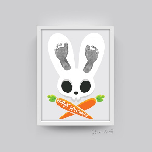 Halloween Art Craft / Footprint Handprint Art / Skeleton / - Etsy