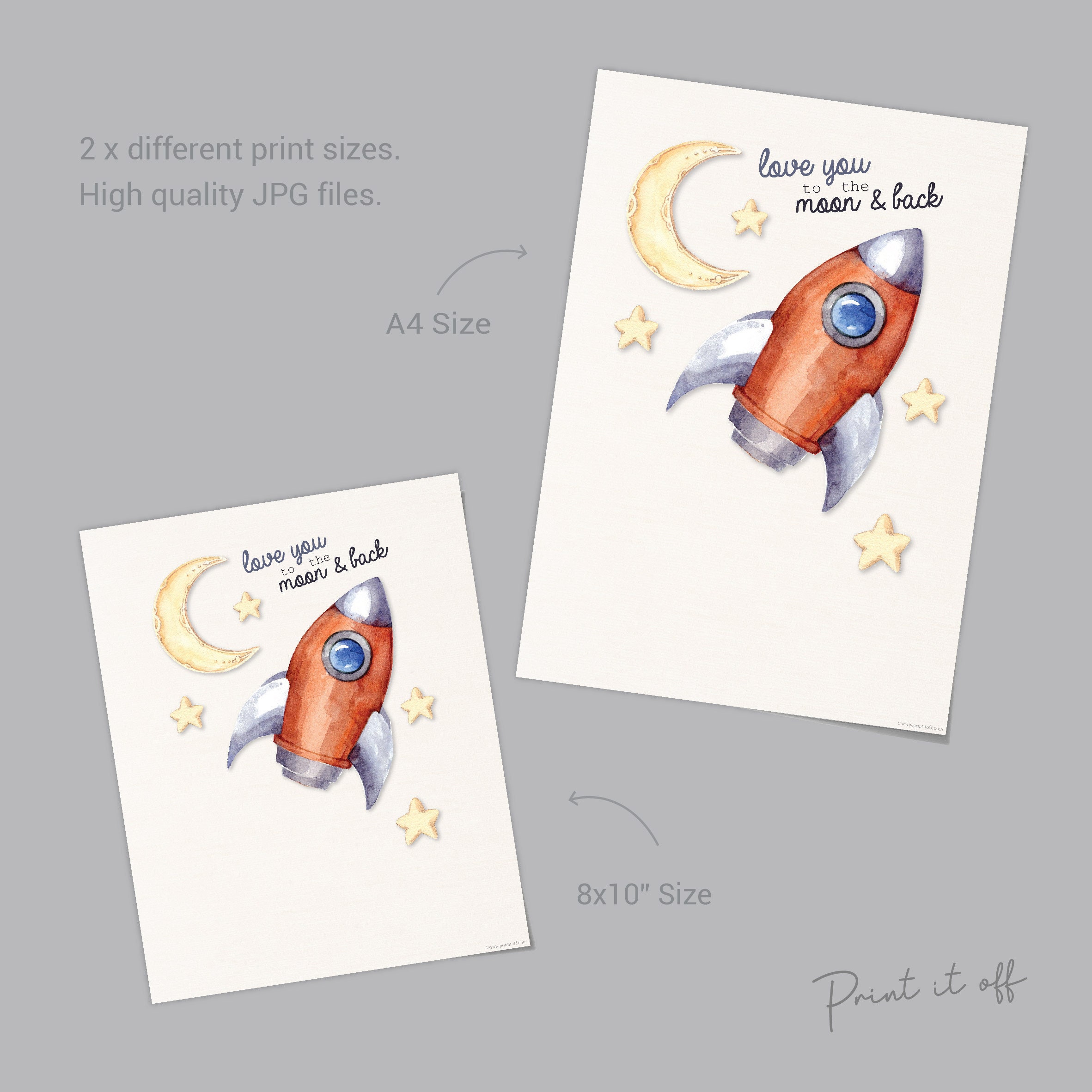 Love You to the Moon and Back / Handprint Art / Rocket Stars / - Etsy