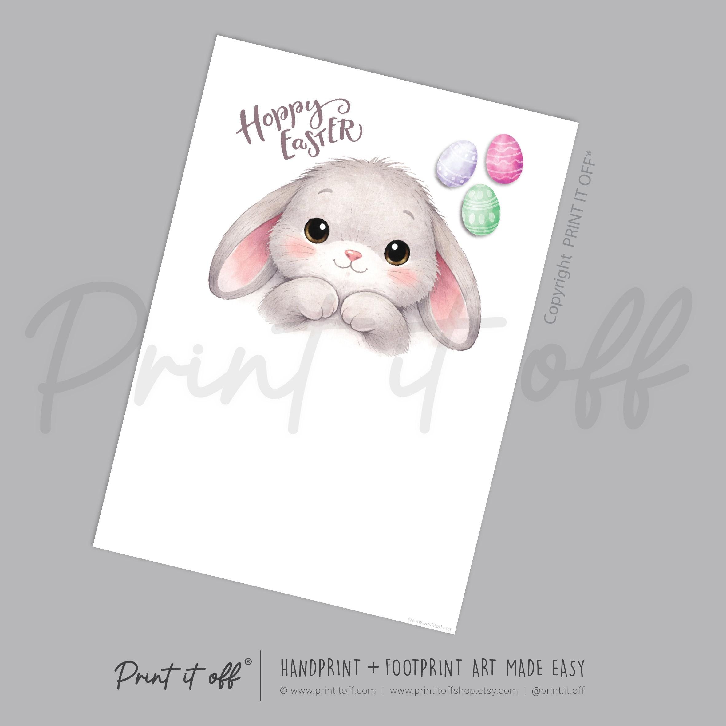 Hoppy Easter Bunny - Handprint Footprint Art Craft Keepsake Template ...