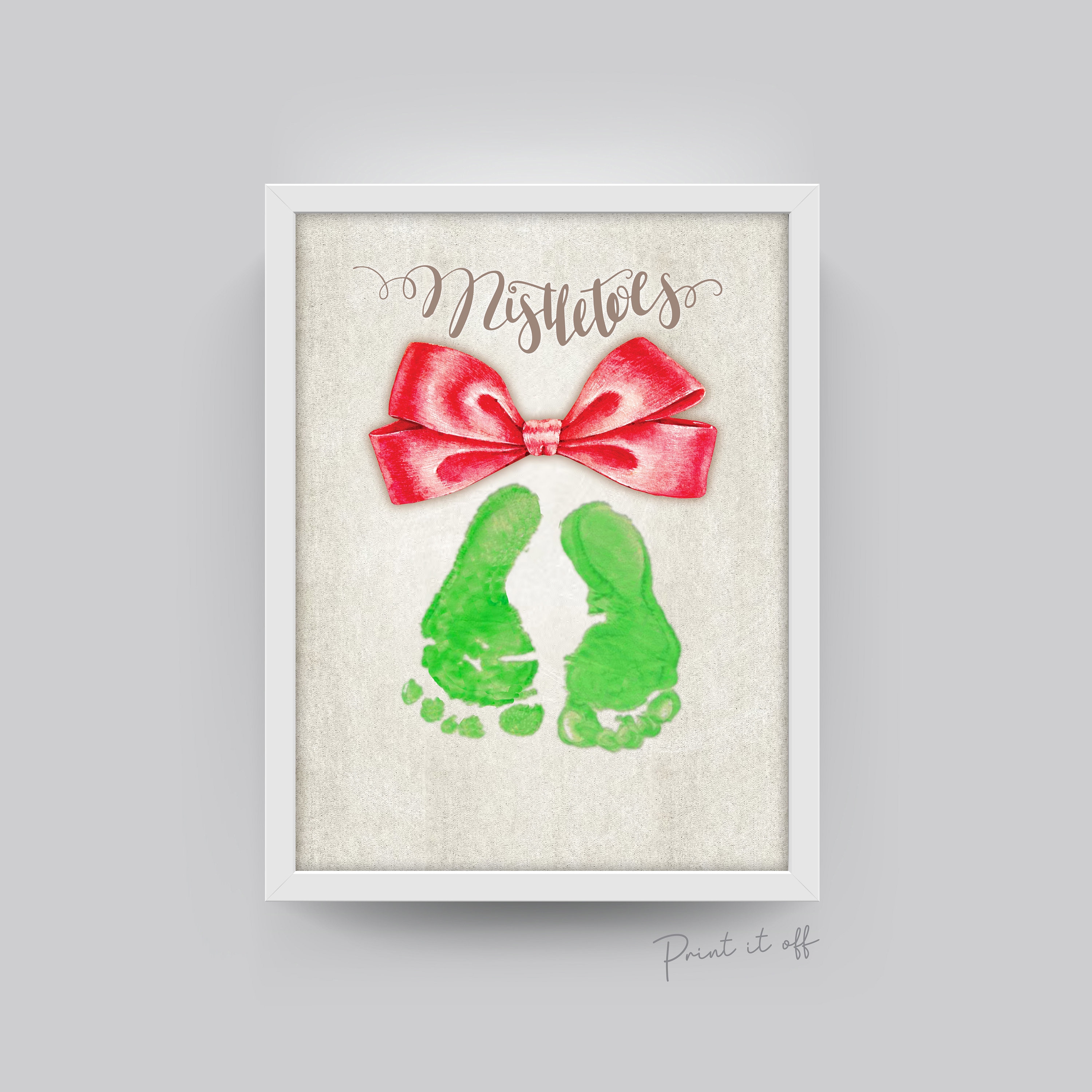 Mistletoe Footprints / Mistletoes Bow / Baby Toddler Kids Art Craft ...