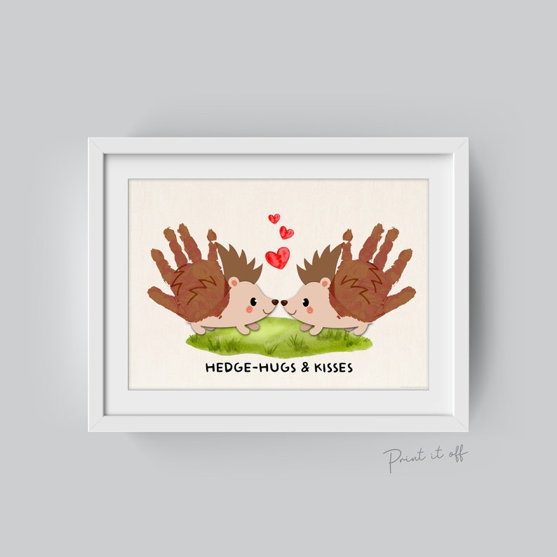 Hedge-hugs & Kisses Handprint Art Craft / Valentines Love - Etsy