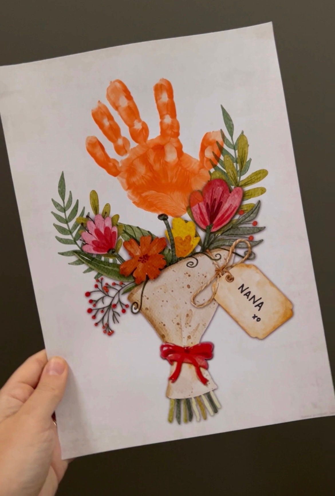 Handprint Footprint Craft Art / Flower Bunch / Mom Mum Mothers Day ...