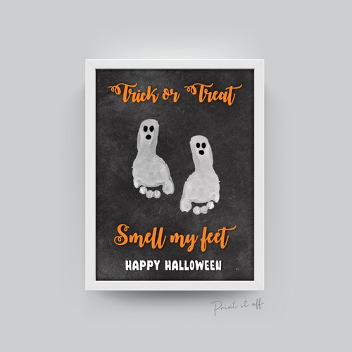 Halloween Handprint Footprint Art Craft Printable Set - Etsy