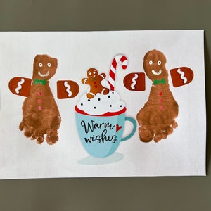 Warm Wishes Gingerbread Footprint Art Craft / First Christmas Xmas Baby ...