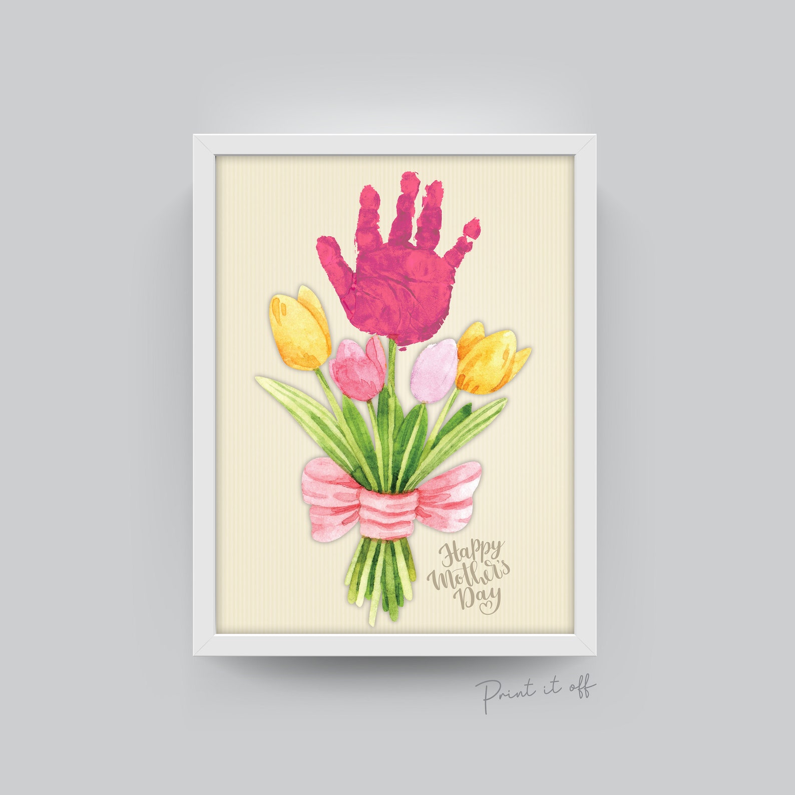 Happy Mothers Day Handprint Craft Art / Flower Bunch / Mom Mum | Etsy