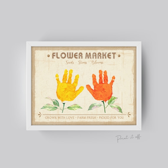 Farm Sign Flower Market / Handprint Art Craft / Spring - Etsy