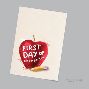 Kindergarten Handprint Hand Art / Apple / First Day Starting School ...