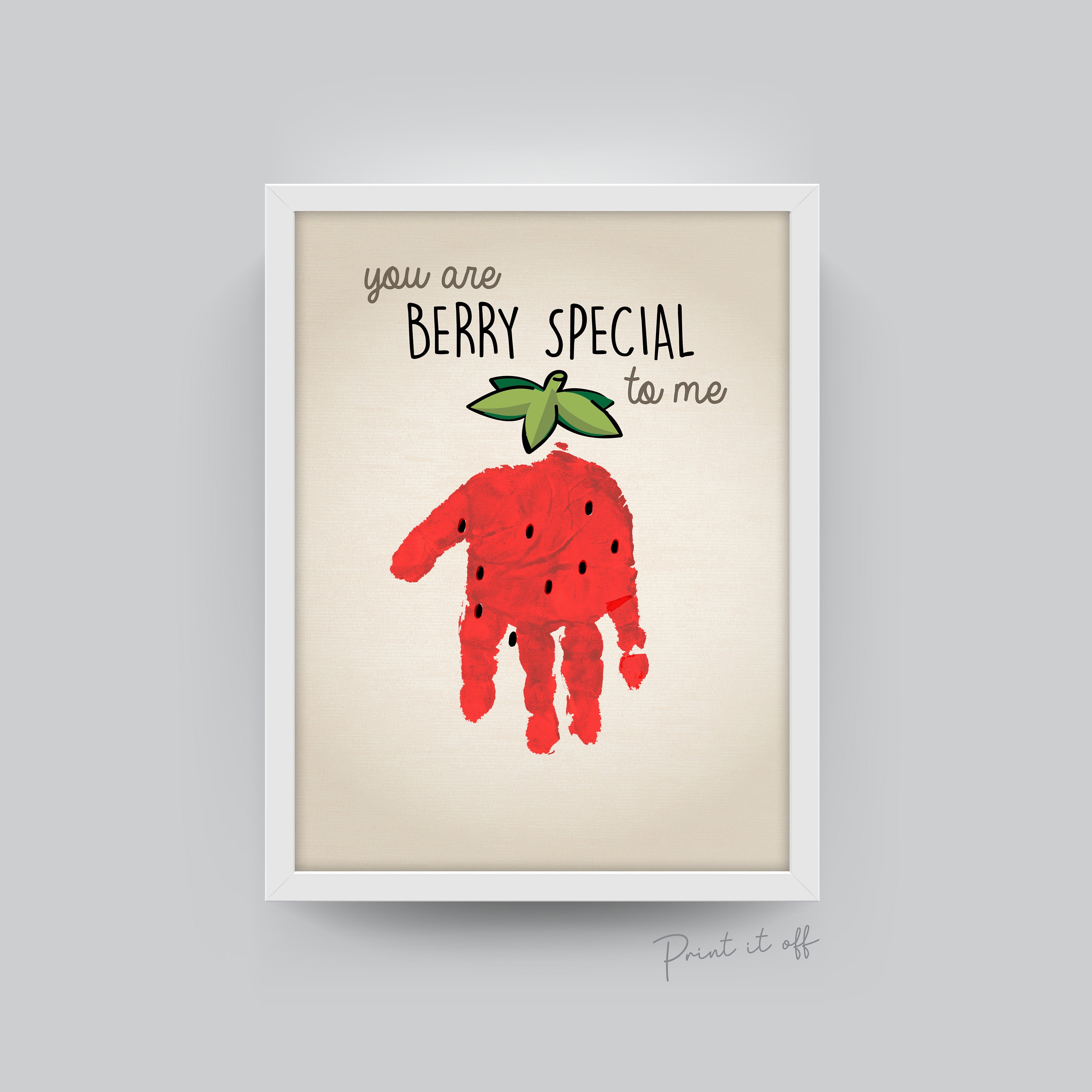 You Are Berry Special to Me / Handprint Art / Strawberry Hand - Etsy