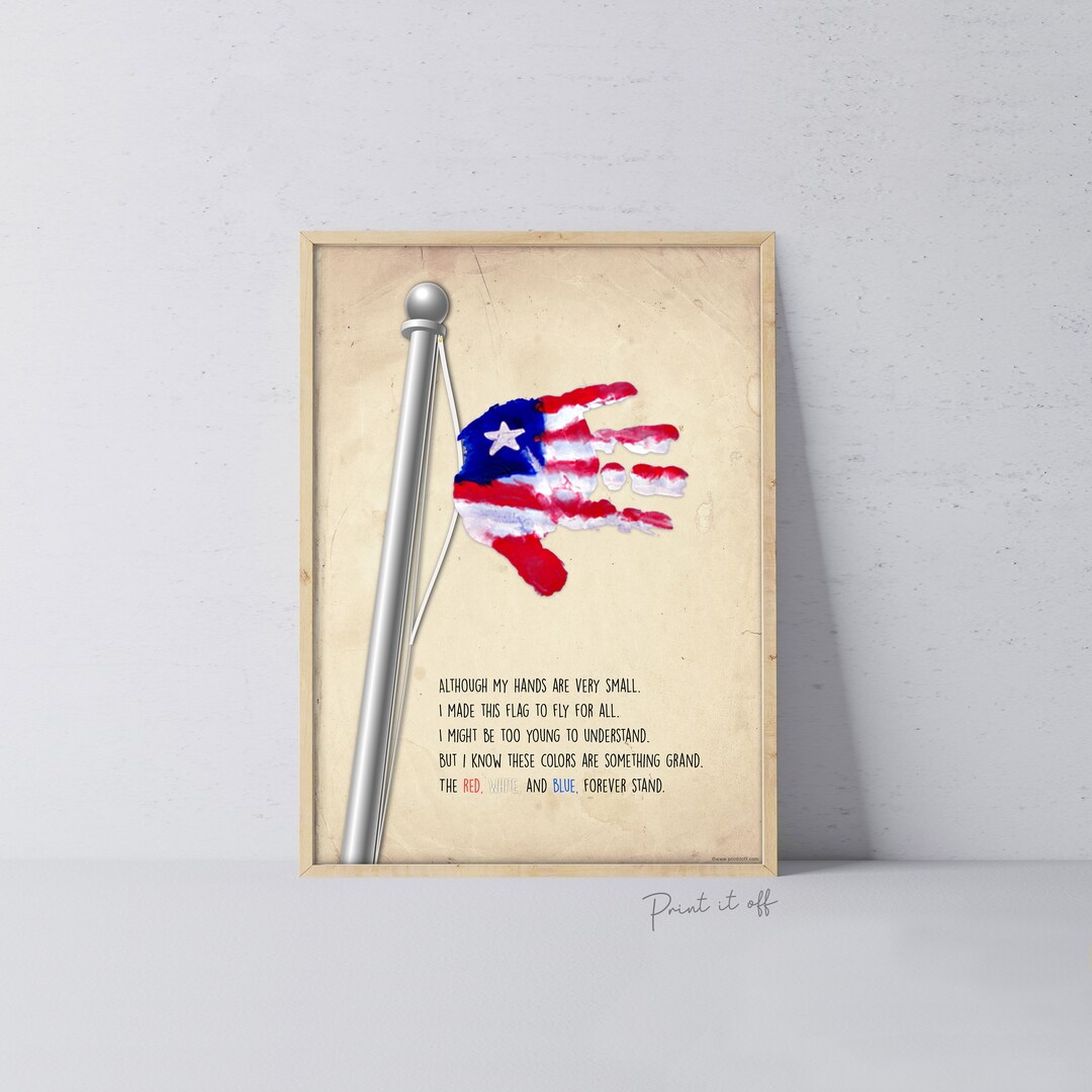 Flag Poem Handprint Art / 4th of July Independence Day / USA America ...