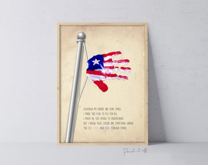 Fourth of July Handprint, Flag Poem, 4th of July Independence Day ...