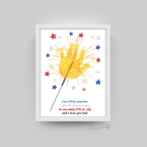 Sparkler Handprint Art / 4th of July Independence Day USA - Etsy