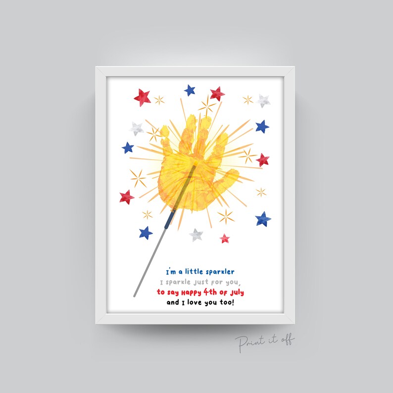 Sparkler Handprint Art / 4th of July Independence Day USA - Etsy Hong Kong