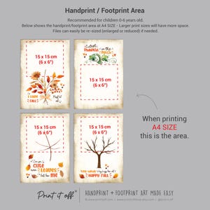 Fall Autumn Handprint Footprint Art Pack / Baby Kids Toddler Template ...